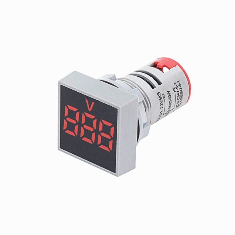New-22MM-AC-20-500V-Voltmeter-Square-Panel-LED-Digital-Voltage-Meter ...